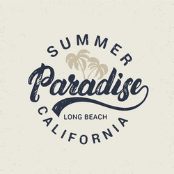 Palm beach hand written lettering with palms Vector Image