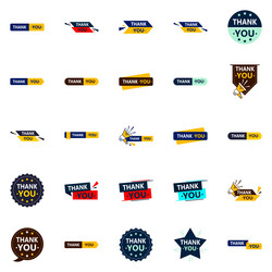 25 modern elements for thank you messages Vector Image