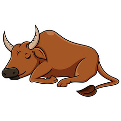 Cartoon buffalo isolated on white background Vector Image