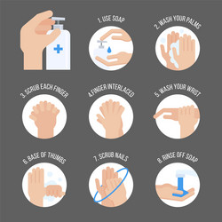 Hand washing steps infographic icon Royalty Free Vector