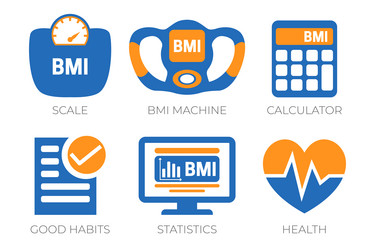 Bmi body mass index icon Royalty Free Vector Image