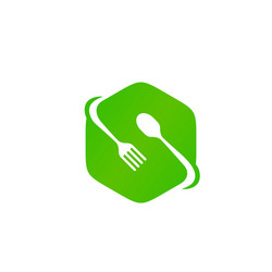 S letter food restaurant fork spoon logo icon Vector Image