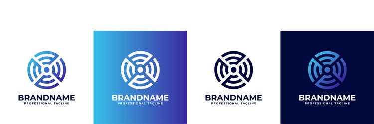 Multiple letter w technology logo e Royalty Free Vector