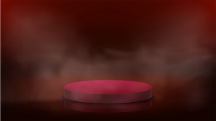 Interior with stage and shining red projectors 3d Vector Image