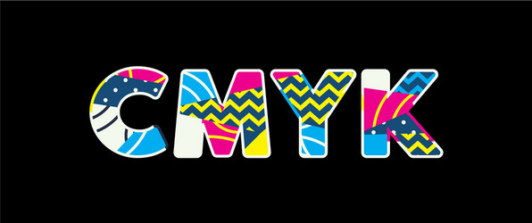 Cmyk concept stamped word art Royalty Free Vector Image