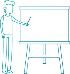 Man teaching with paperboard character Royalty Free Vector