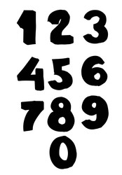 Numbers from 0 to 9 set hand-drawn font cute Vector Image