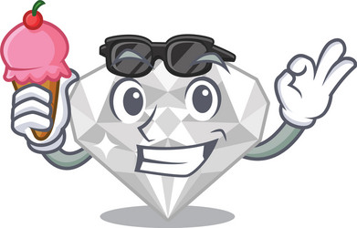 Pirate white diamond in cartoon shape Royalty Free Vector