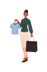 Woman in boutique Royalty Free Vector Image - VectorStock