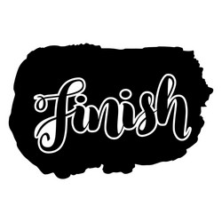 Finish lettering word logo isolated on white Vector Image