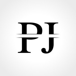 Initial pj letter logo creative typography Vector Image