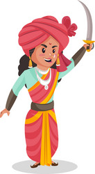 Rani lakshmibai cartoon character Royalty Free Vector Image