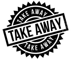 Take away stamp label on transparent Royalty Free Vector