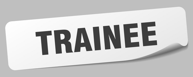 Trainee sticker label Royalty Free Vector Image