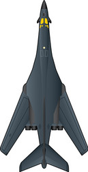 Jet fighter and aircraft top view set Royalty Free Vector