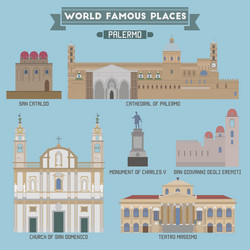 Napoli famous places Royalty Free Vector Image