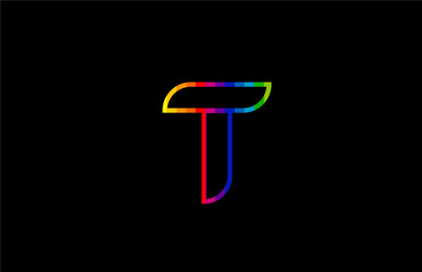 Rainbow color colored colorful alphabet letter Vector Image
