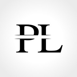 Initial pl letter logo creative typography Vector Image