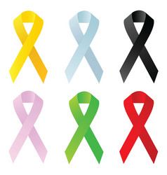 Set awareness ribbons Royalty Free Vector Image