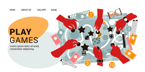 Board games family banner Royalty Free Vector Image