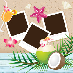 Mixed fruits border frame Royalty Free Vector Image