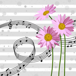 Red roses with music notes Royalty Free Vector Image