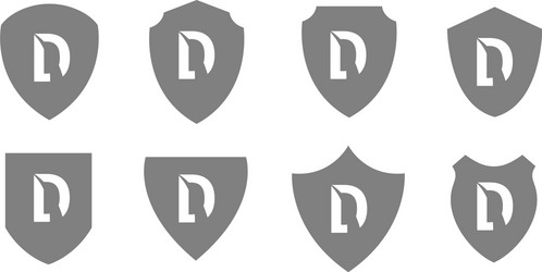 Letter d on shield logo icon Royalty Free Vector Image