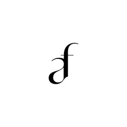 Af initials logo design initial letter Royalty Free Vector