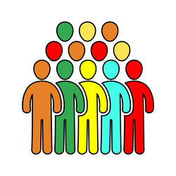 Concourse crowd icon colorful graphics Royalty Free Vector