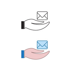 Send mail logo icon colorful and outline Vector Image