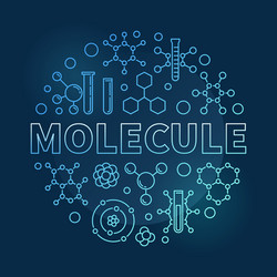 Molecular biology round green line Royalty Free Vector Image