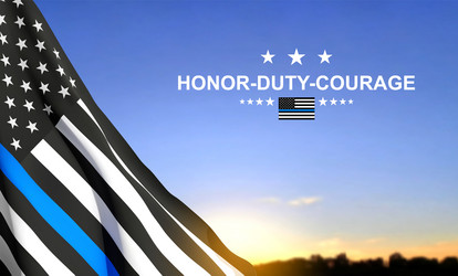 Shield with law enforcement support flag Vector Image