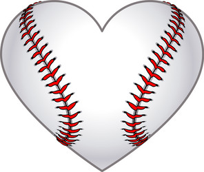 Baseball Heart Icon - Line Art Royalty Free Vector Image