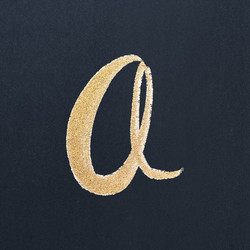 Gold calligraphy letter r capital font Royalty Free Vector