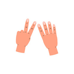 Hands show seven fingers cartoon style Royalty Free Vector