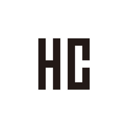 Letter hc square geometric symbol simple logo Vector Image