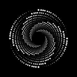 Spiral halftone background logo design round dots Vector Image