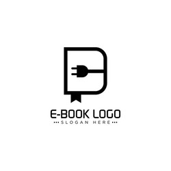 E-book logo design electronic and digital book Vector Image