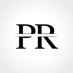 Initial letter pr logo design template Royalty Free Vector