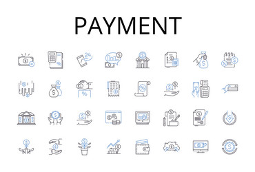 Disbursement line icons collection payout Vector Image