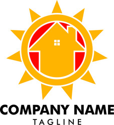 Sun house logo Royalty Free Vector Image - VectorStock