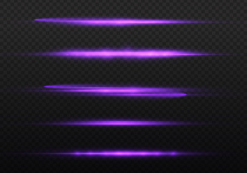 Violet light rays flash purple horizontal line Vector Image