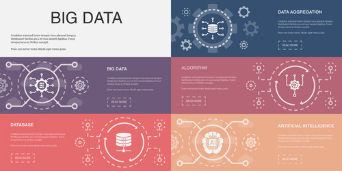 Big Data Database Data Aggregation Algorithm Vector Image