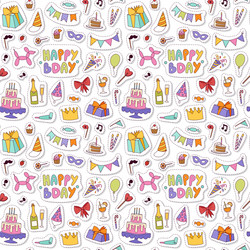 Happy birthday pattern seamless background Vector Image