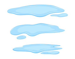 Set puddle liquid cartoon style Royalty Free Vector Image
