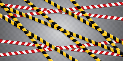 Caution lines isolated warning tapes Royalty Free Vector