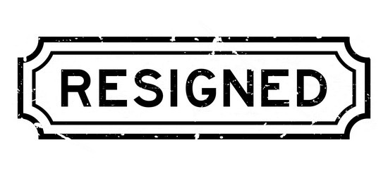 Grunge blue resigned word rubber seal stamp Vector Image