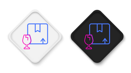 Line delivery package box with fragile content Vector Image