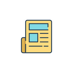 Newspaper headline icon symbol isolated on white Vector Image