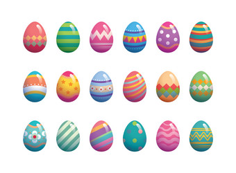 Cartoon colorful easter eggs with patterns Vector Image